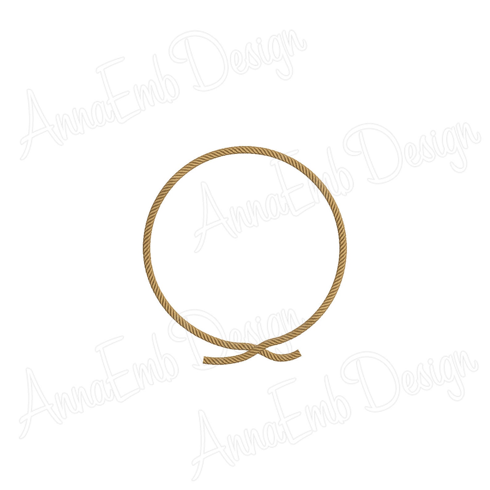 Rope Monogram Frame Embroidery Design. Rope Font Frame. Rope - Etsy