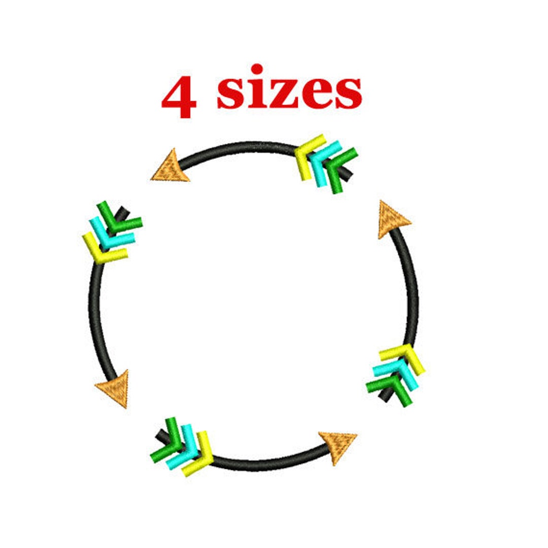 Arrow Monogram Frame Embroidery Design. Arrows Font Frame. Arrow ...