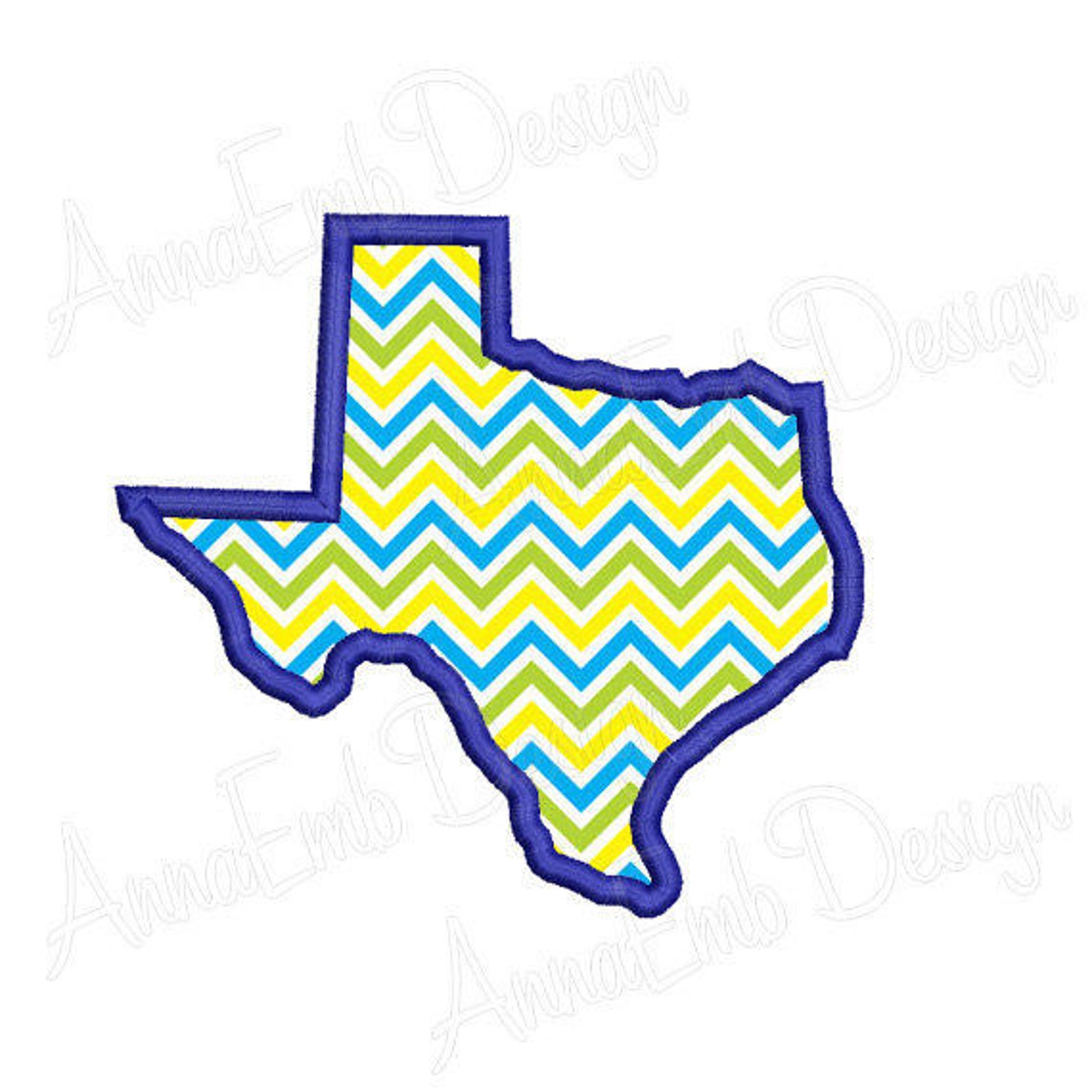 Texas State Applique Embroidery Design. State Applique - Etsy