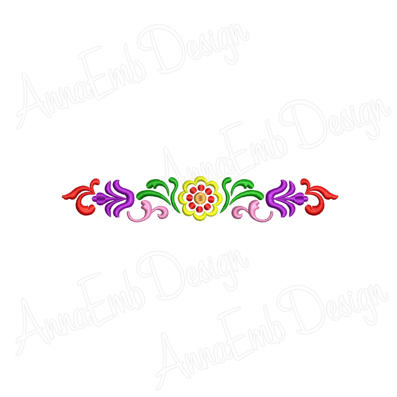 Flower Border Embroidery Design. Floral Border. Flower Embroidery. Folk ...