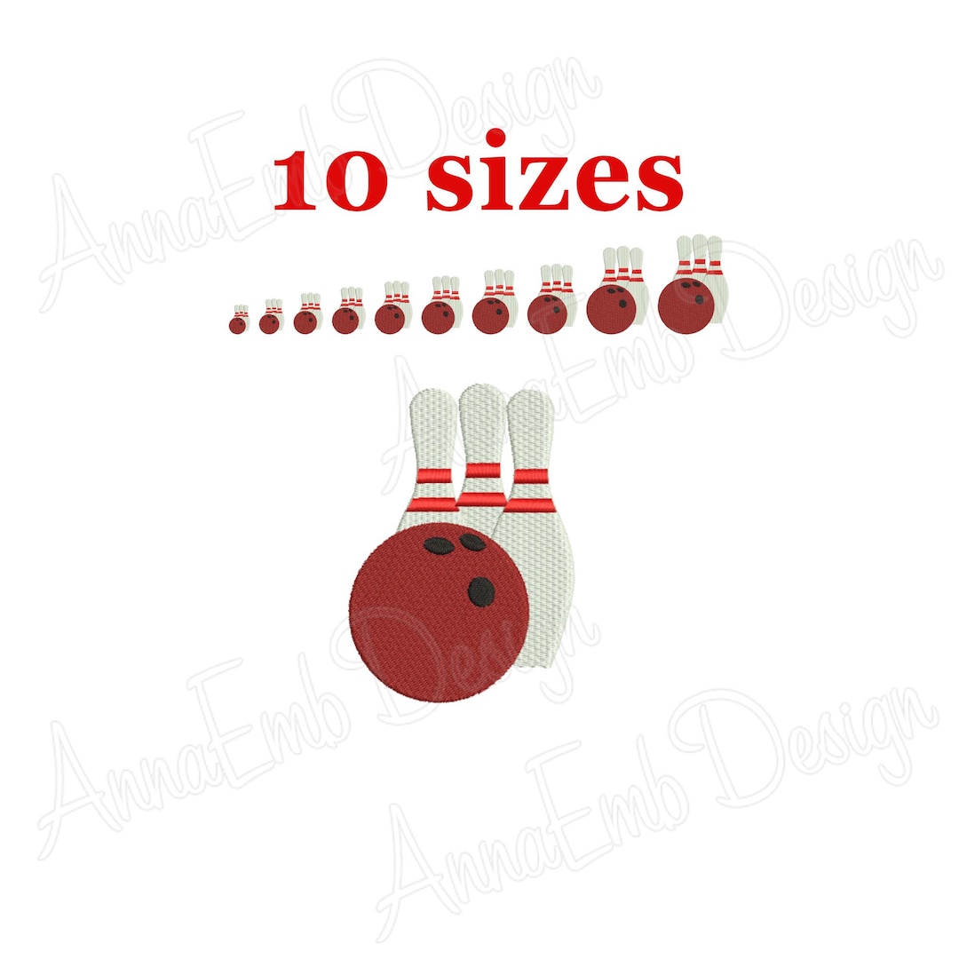 Bowling Pin Embroidery Design Bowling Pin Silhouette Mini Bowling Pin ...