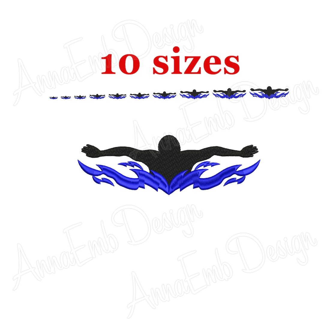 Swimmer Embroidery Design. Swimmer Mini. Machine Embroidery Design ...
