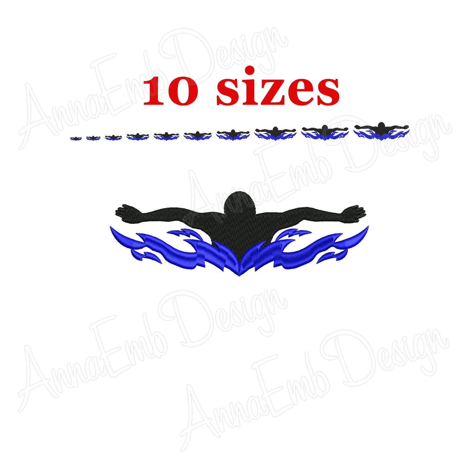 Swimmer Embroidery Design. Swimmer Mini. Machine Embroidery Design ...
