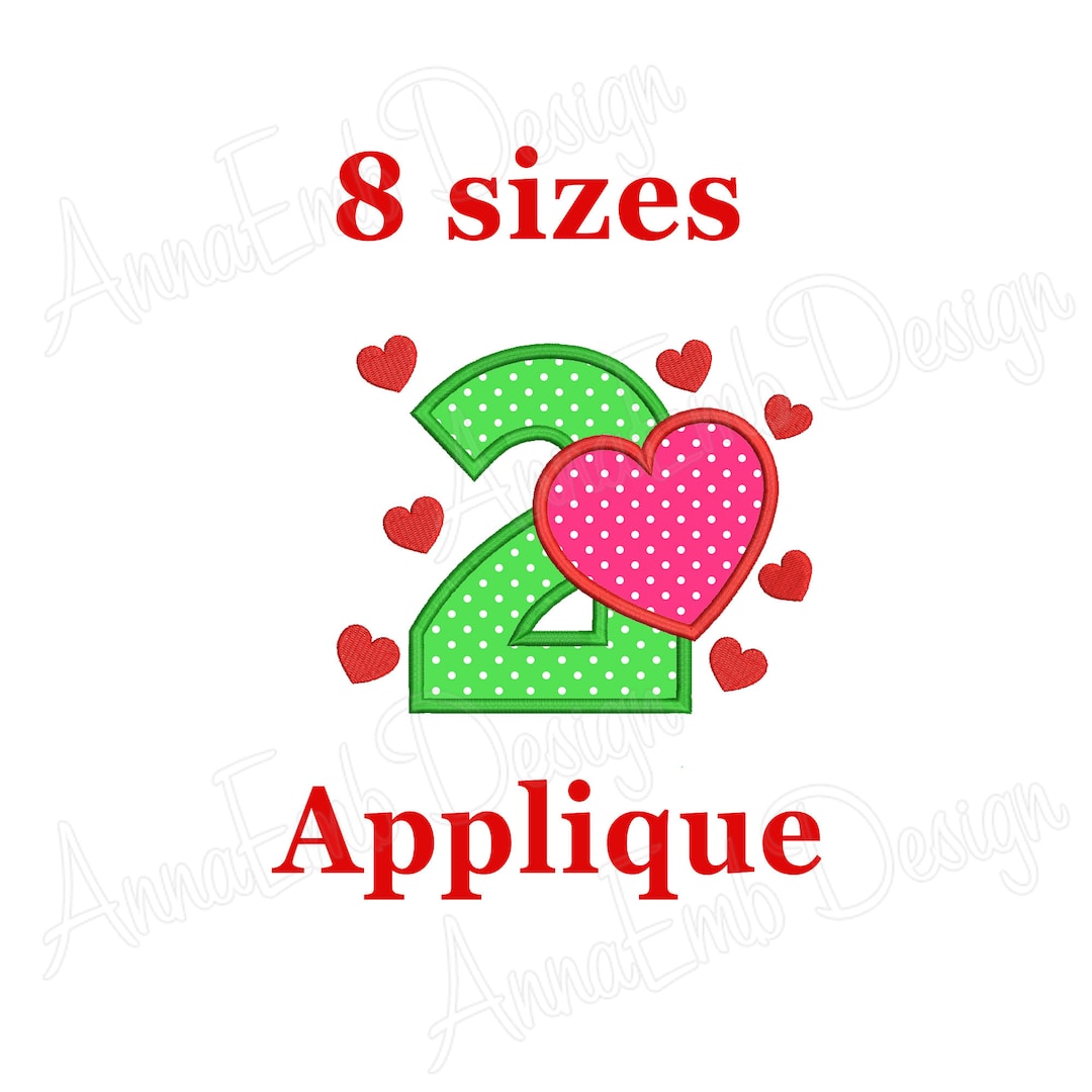 Birthday Embroidery Design. My 2nd Birthday Applique Machine Embroidery ...
