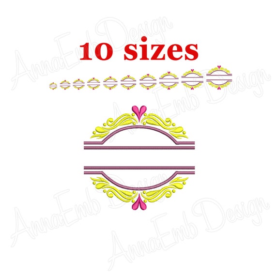 Monogram Border Embroidery Design. Frame Border Embroidery | Etsy