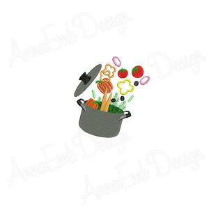 Cooking Pot Embroidery Design. Kitchen Pot Embroidery Design. Kitchen ...