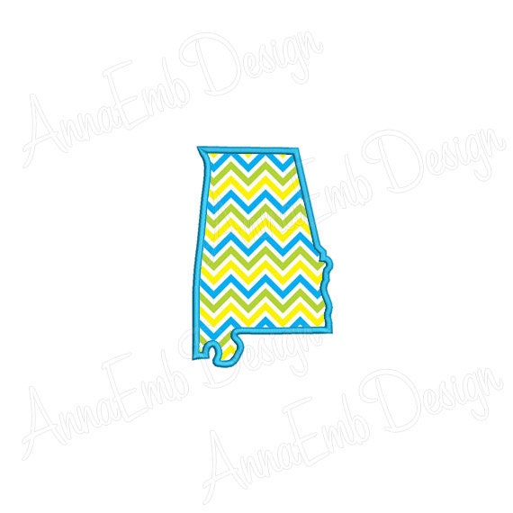 Alabama Applique Embroidery Design. Alabama State. Alabama - Etsy