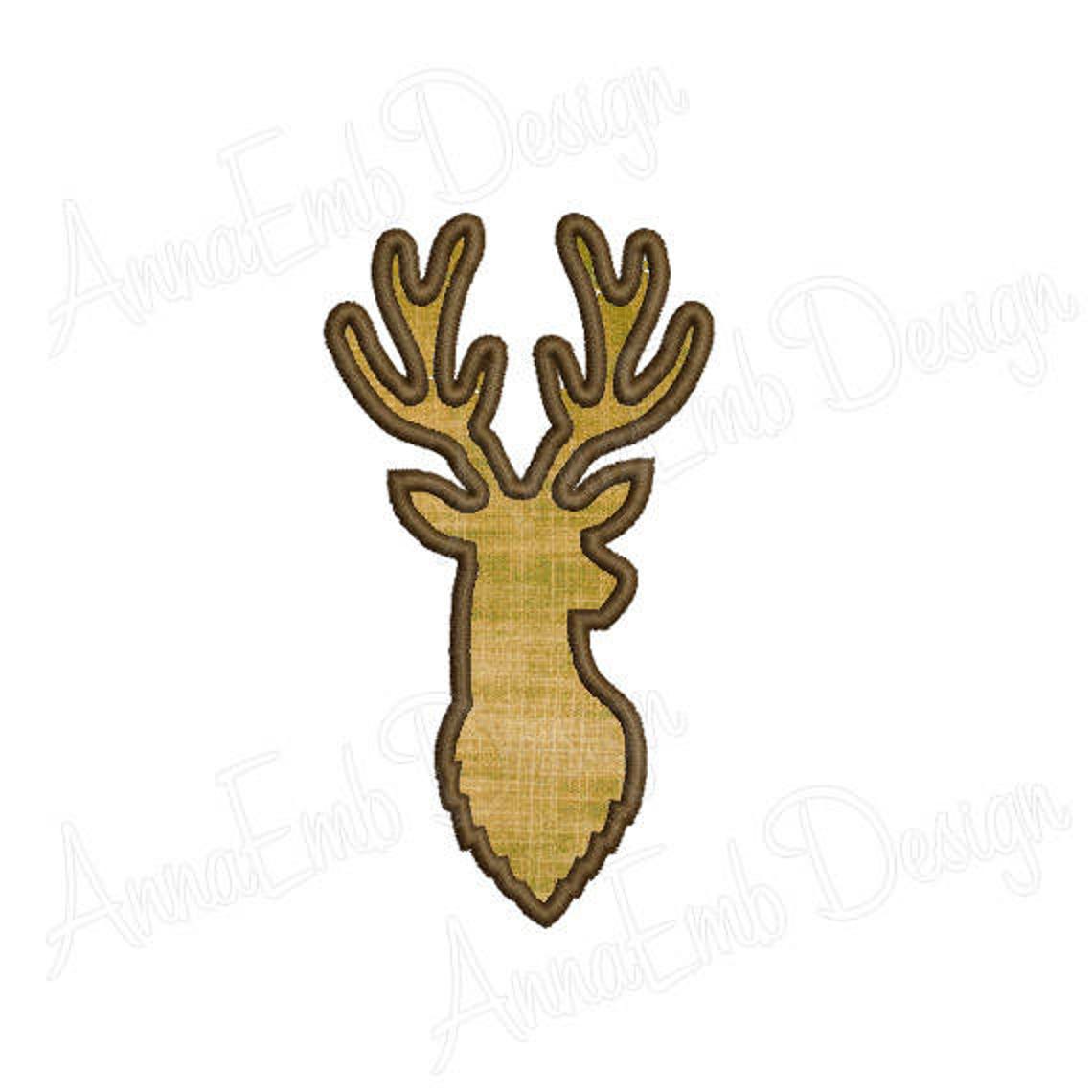 Deer Head Applique Embroidery Design. Deer Head Mini. Deer | Etsy