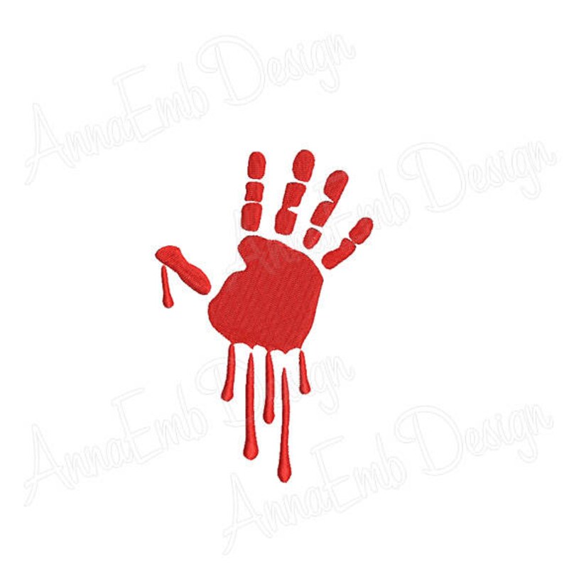 Bloody Hand Embroidery Design. Halloween Embroidery Design. | Etsy