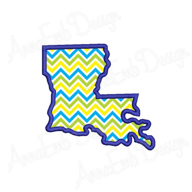 Louisiana State Applique Embroidery Design. State Applique - Etsy