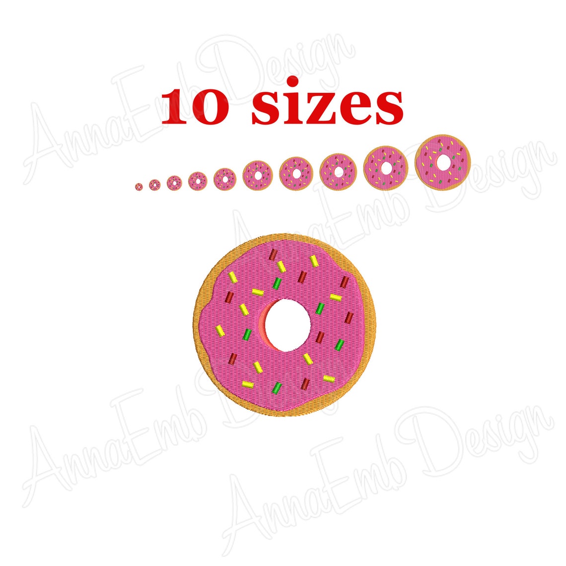 Donut Embroidery Design. Donut Silhouette. Machine Embroidery Design ...