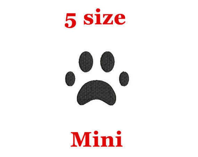 Mini Paw Print Embroidery Design. Machine Embroidery Design. - Etsy
