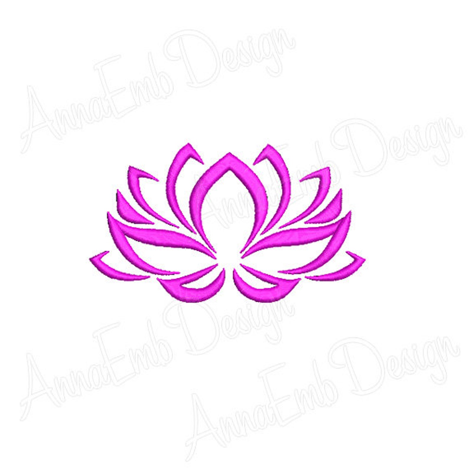 Lotus Flower Embroidery Design. Machine Embroidery Design. - Etsy