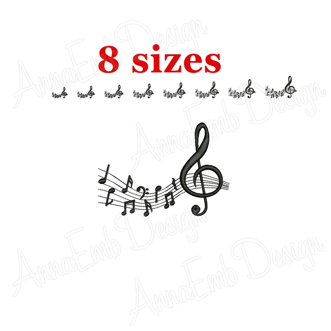 Music Note Embroidery Design. Machine Embroidery Design. Music Note ...