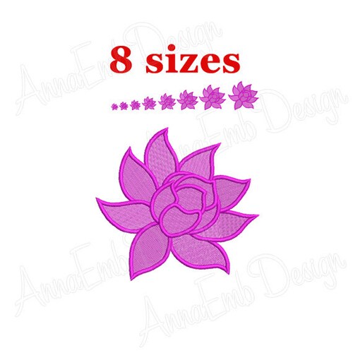 Lotus Flower Embroidery Design. Machine Embroidery Design. - Etsy