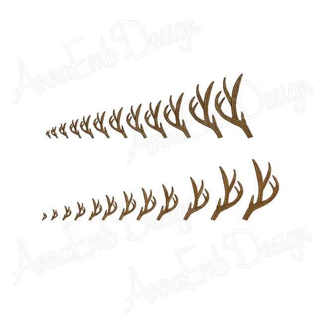 Antlers Embroidery Design. Deer Antler Embroidery Design. Mini Antlers ...