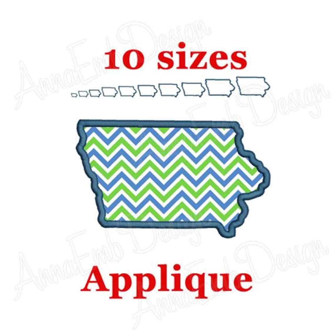Iowa Applique Embroidery Design. Iowa State Design. Machine Embroidery ...