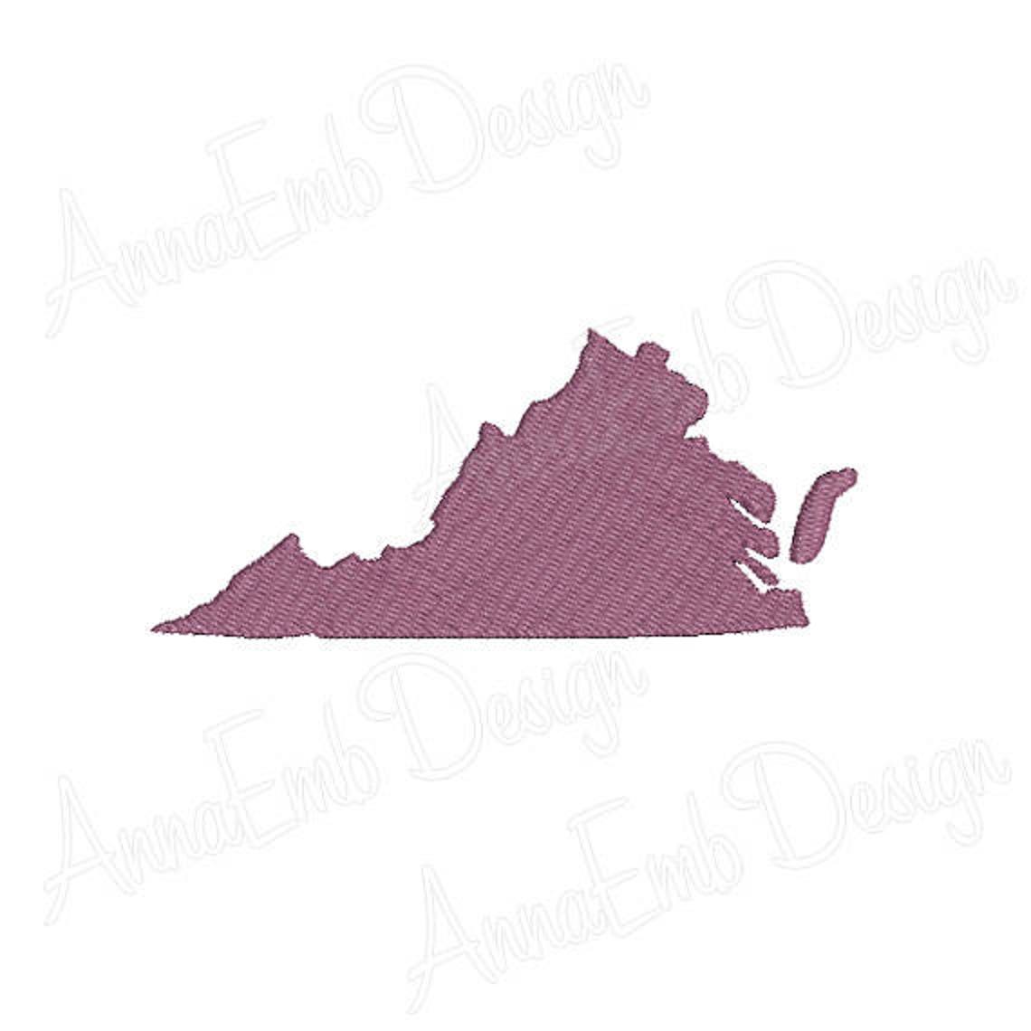 Virginia Embroidery Design. Virginia State Design. Machine - Etsy
