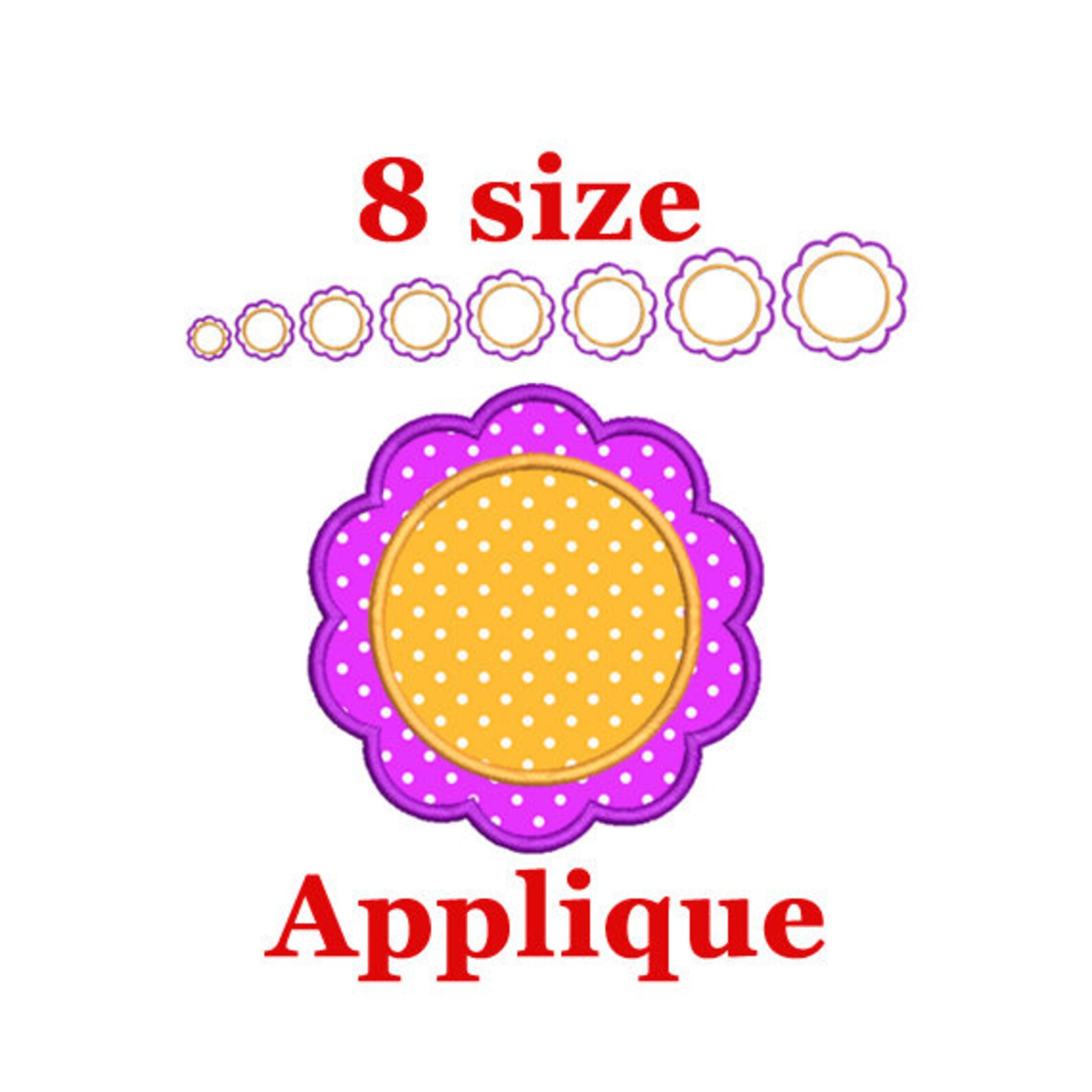 Scallop Circle Applique Embroidery Design. Scalloped Frame - Etsy