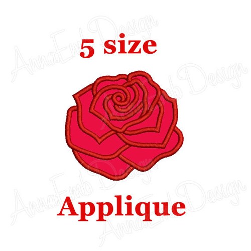 Rose Applique Embroidery Design. Flower Applique Design. - Etsy
