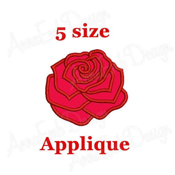 Rose Applique Embroidery Design. Flower Applique Design. | Etsy