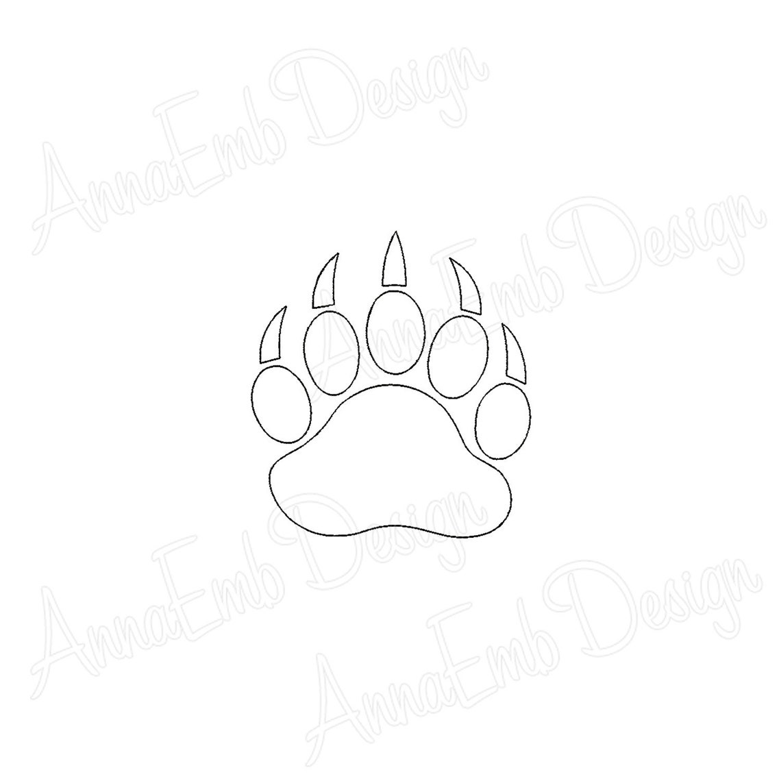 Bear Paw Print Embroidery Design. Paw Mini Embroidery. Machine ...