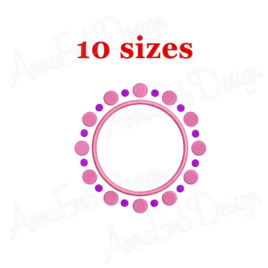 Circle Monogram Font Frame Embroidery. Machine Embroidery. - Etsy