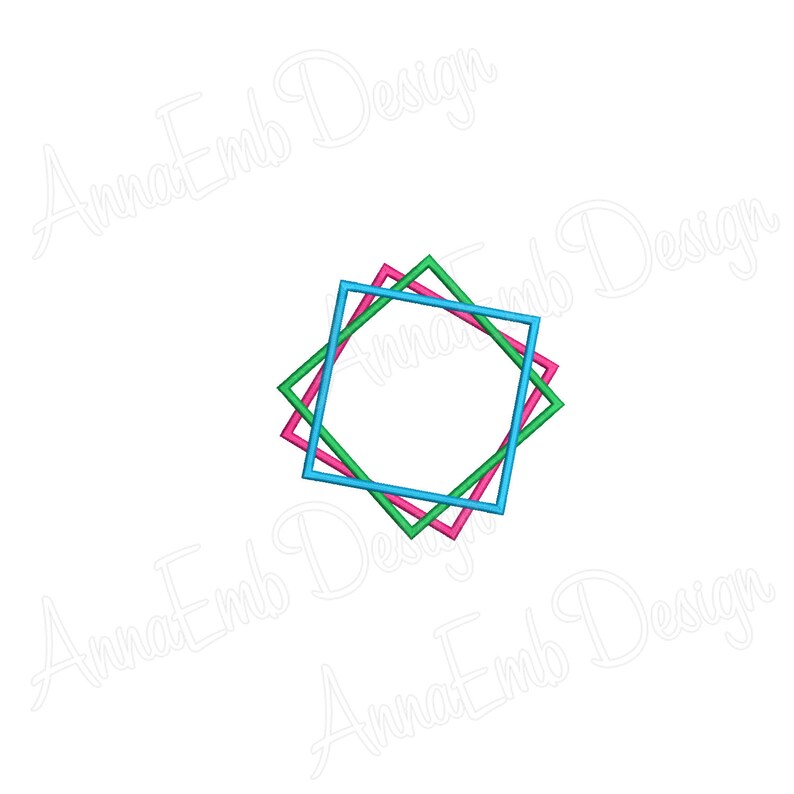 Square Border Embroidery Design. Square Frame Embroidery | Etsy