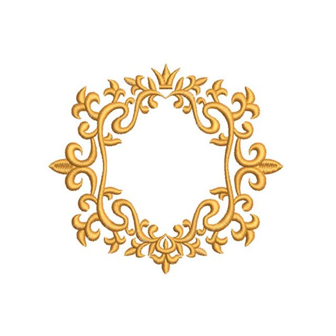 Monogram Border Embroidery Design. Frame Border Embroidery Design ...
