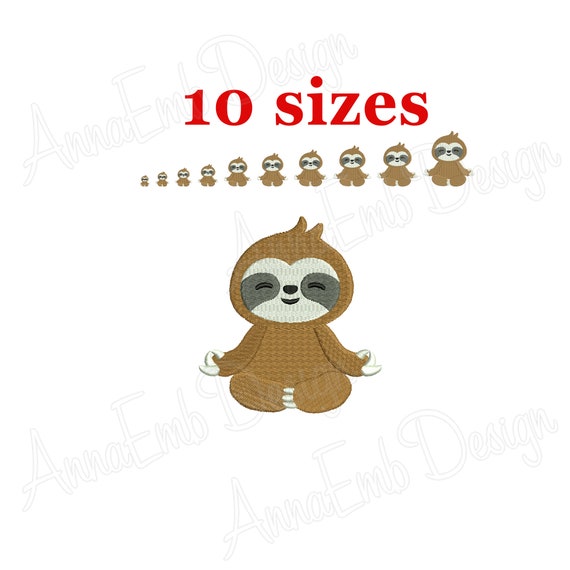 Sloth Embroidery Design. Design. Mini Sloth. Machine - Etsy