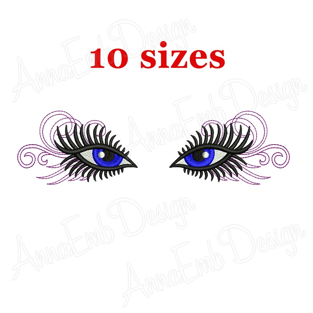 Eyes With Lashes Embroidery Design. Eyes Embroidery Design. Face ...