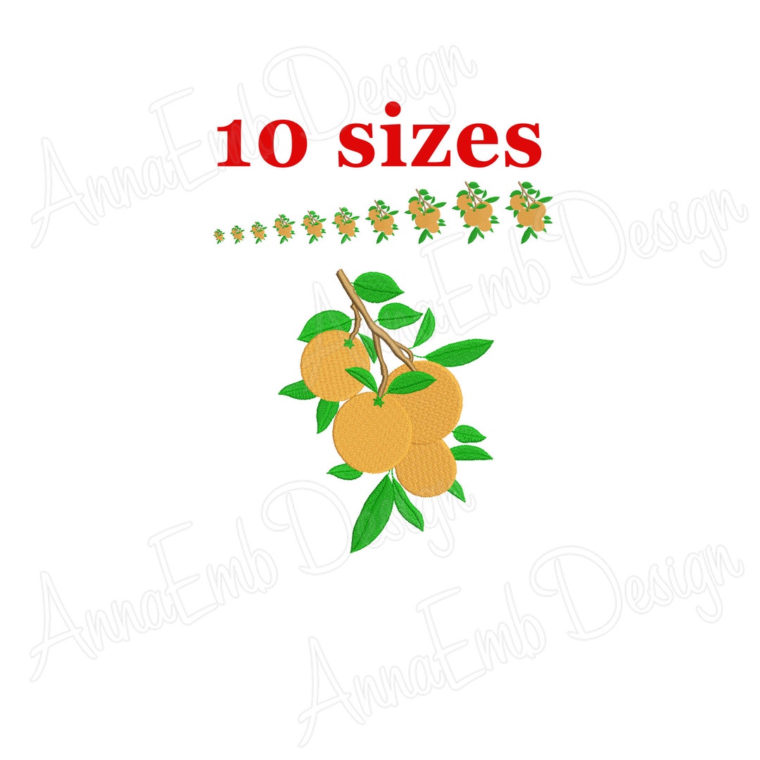 Orange Embroidery Design. Orange Mini Embroidery. Fruit Embroidery ...