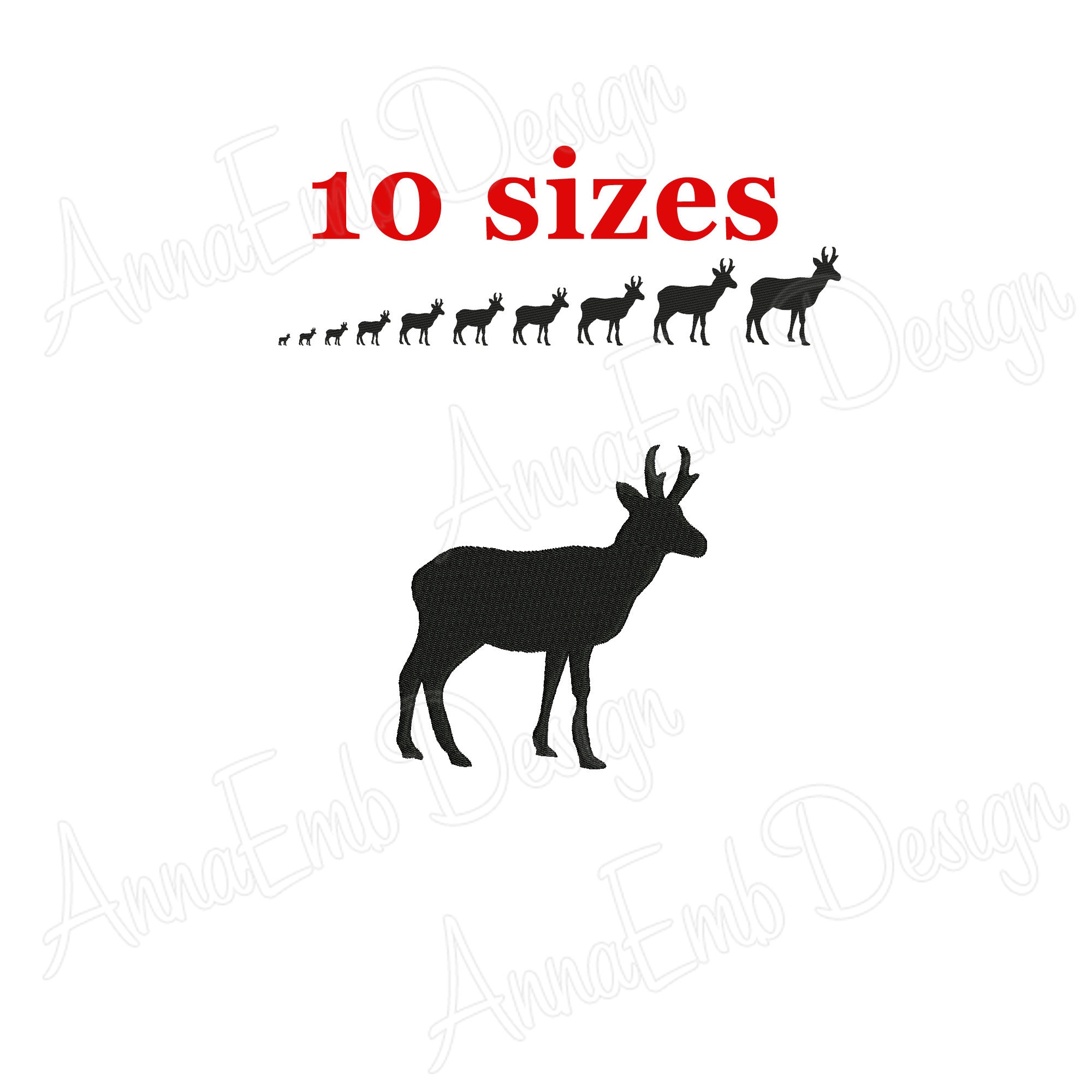 Antelope Embroidery Design. Antelope Silhouette. Antelope Mini ...