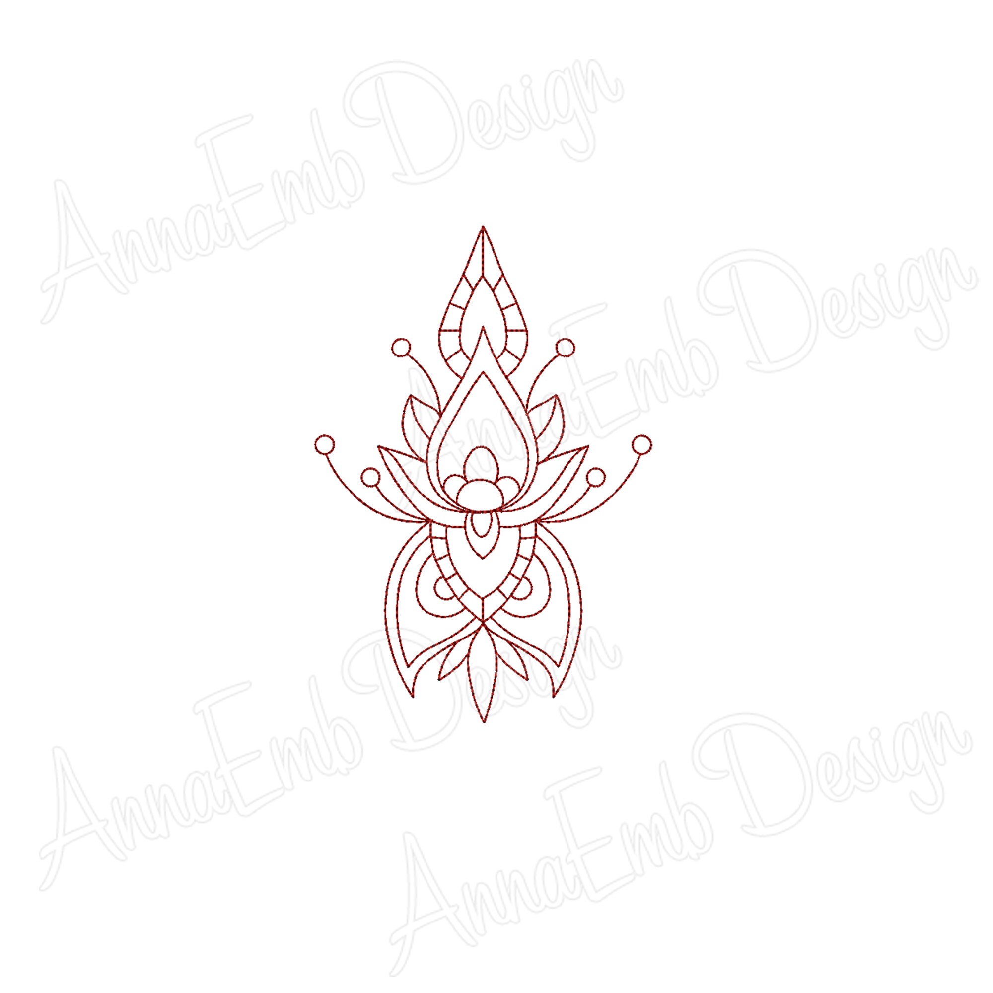 Lotus Flower embroidery design. Machine embroidery design. | Etsy