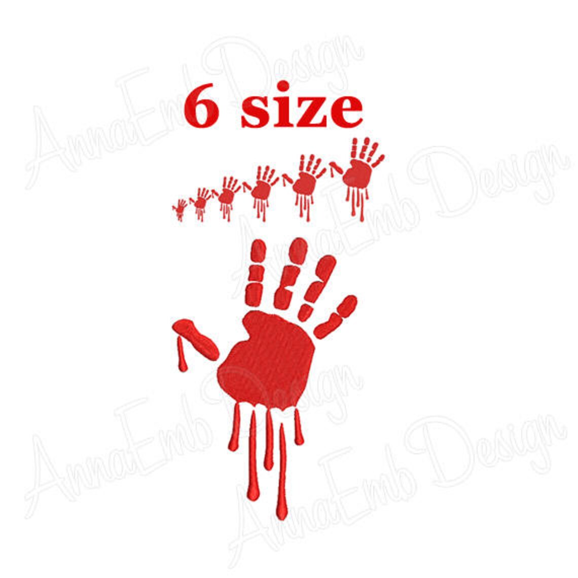 Bloody Hand Embroidery Design. Halloween Embroidery Design. | Etsy