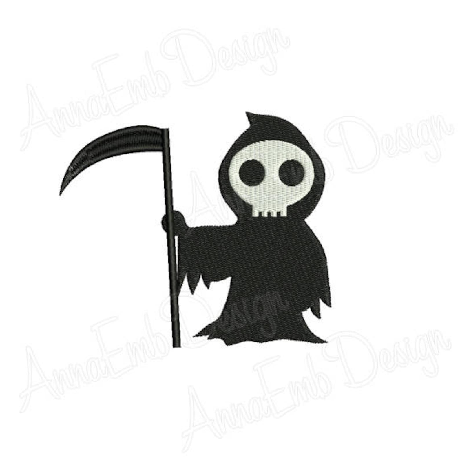 Grim Reaper Embroidery Design. Grim Reaper Mini. Halloween - Etsy
