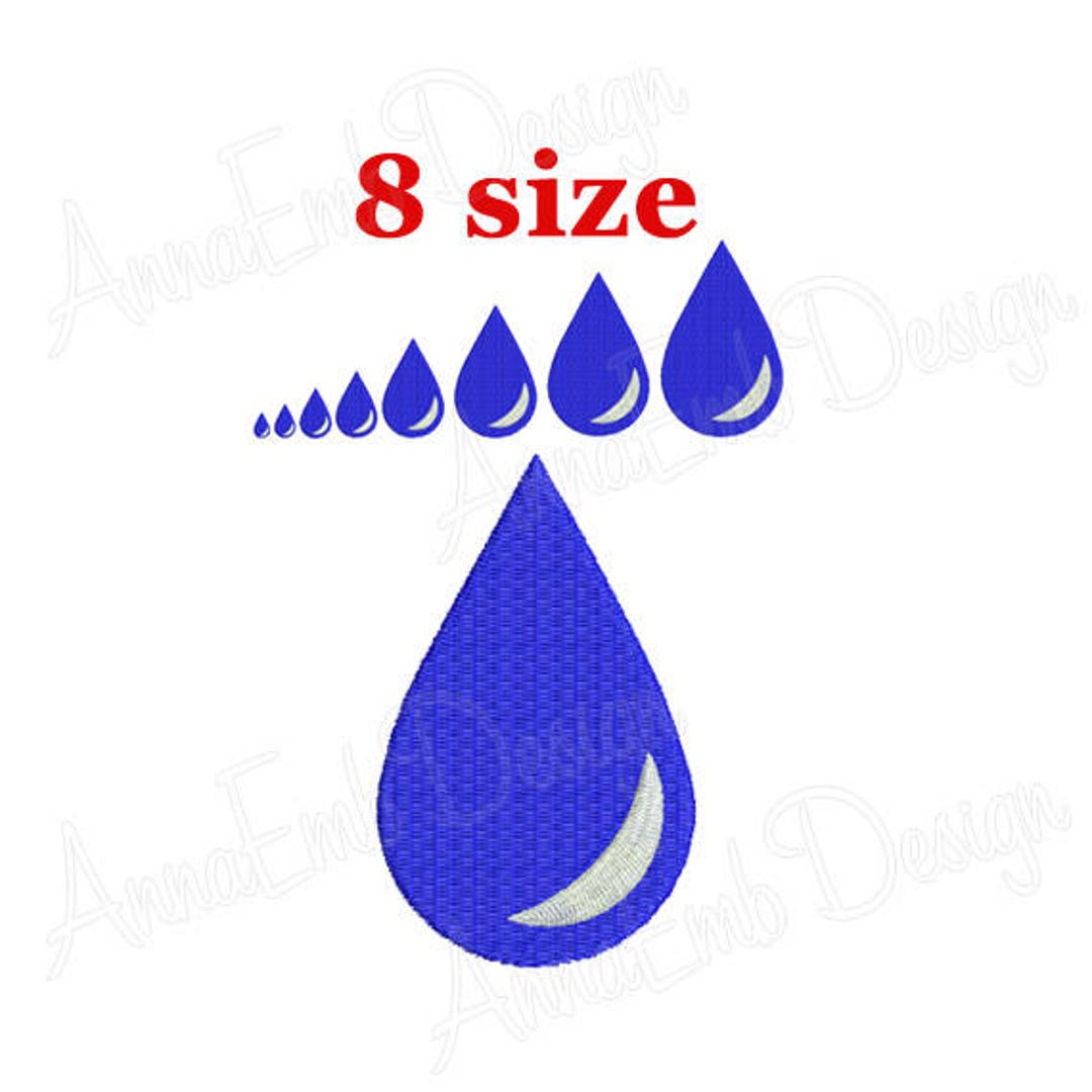 Drop Embroidery Design. Water Drop Design. Mini Rain Drop. Raindrop ...