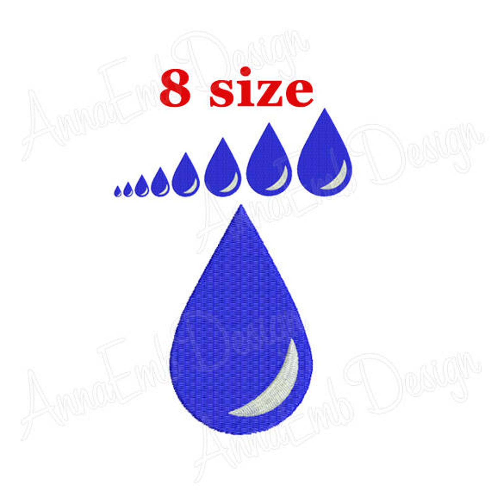 Drop Embroidery Design. Water Drop Design. Mini Rain Drop. - Etsy