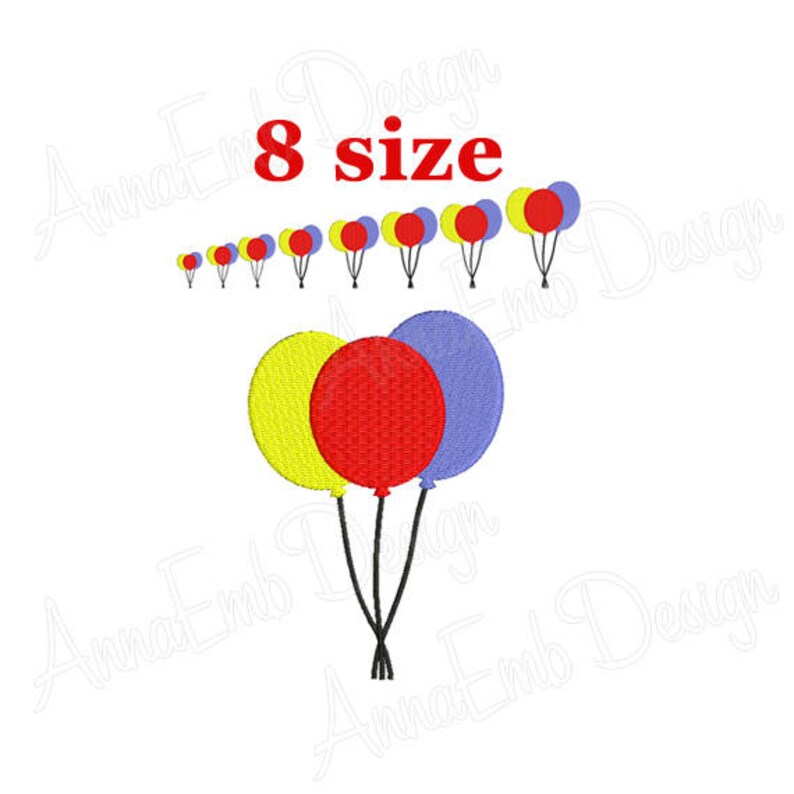 Balloons Embroidery Design. Mini Balloon. Filled Stitch - Etsy