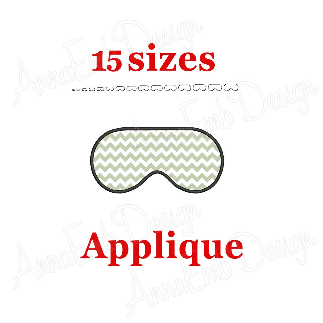 Sleep Mask Applique Embroidery Design Sleep Mask Embroidery Design. ITH ...