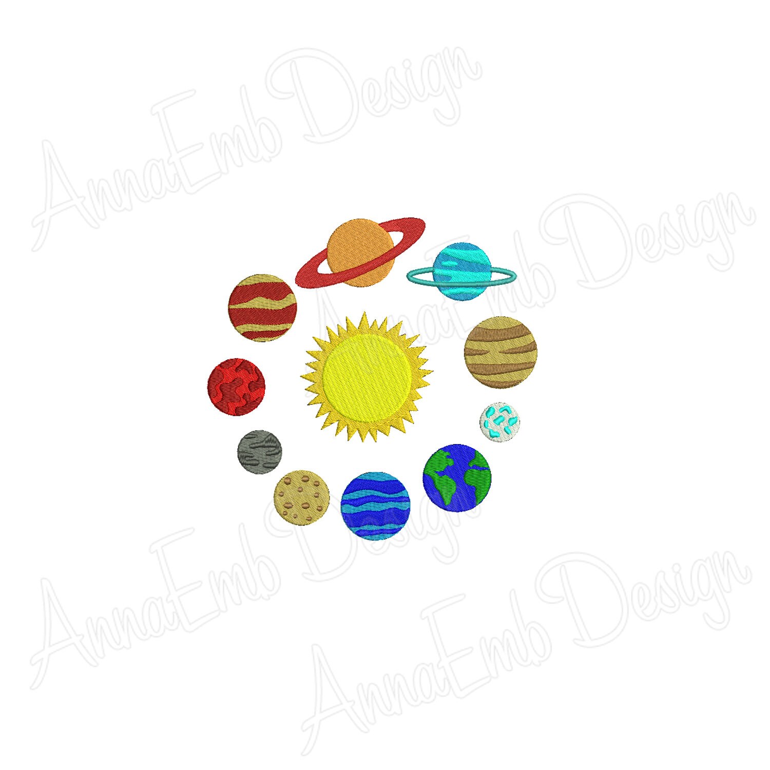 Planet Embroidery Design. Planet Mini Embroidery. Planet Silhouette ...