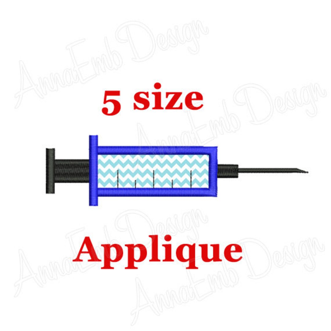 Syringe Applique Embroidery Design. Syringe Embroidery Design. Machine ...