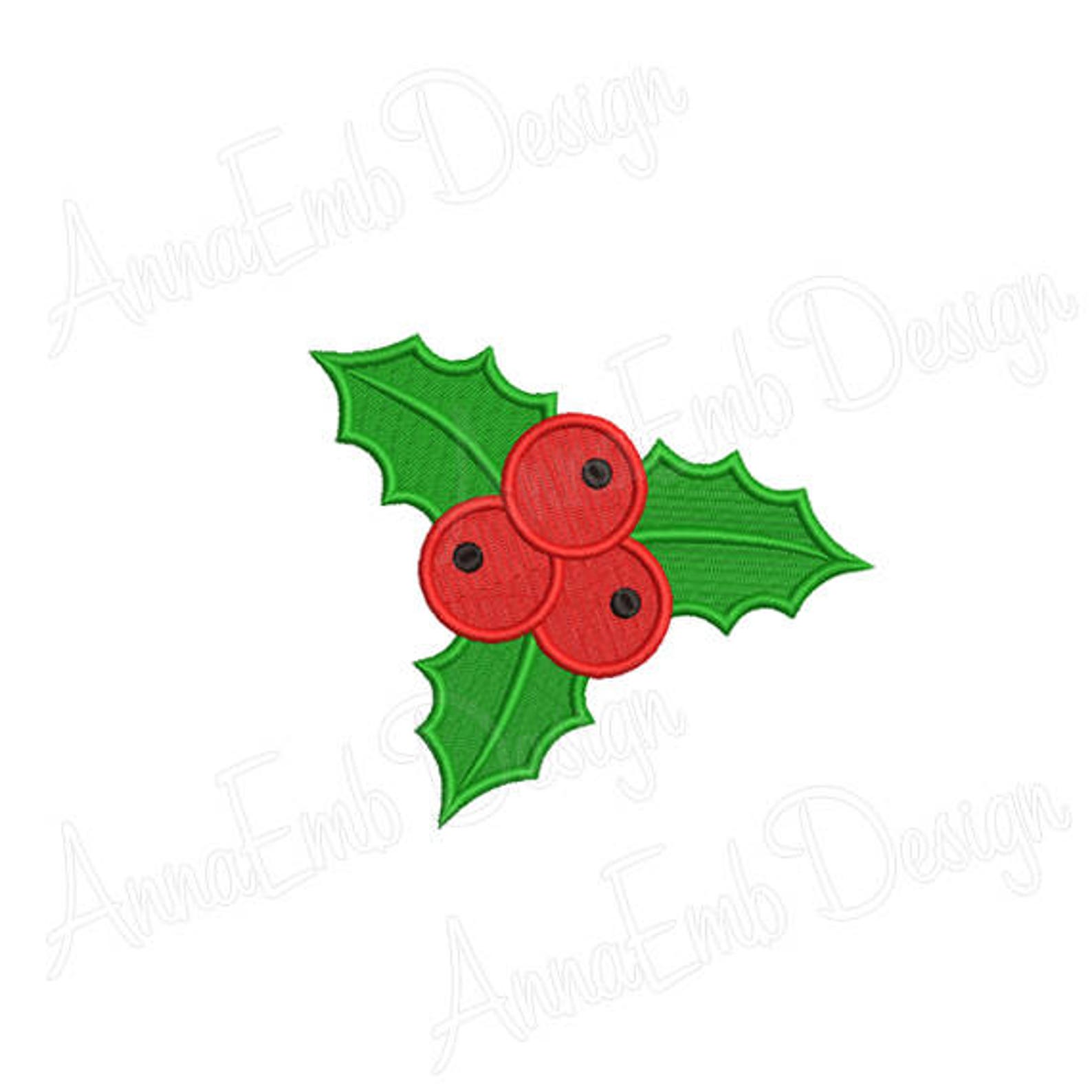 Holly Berry Christmas Embroidery Design. Holly Berry - Etsy