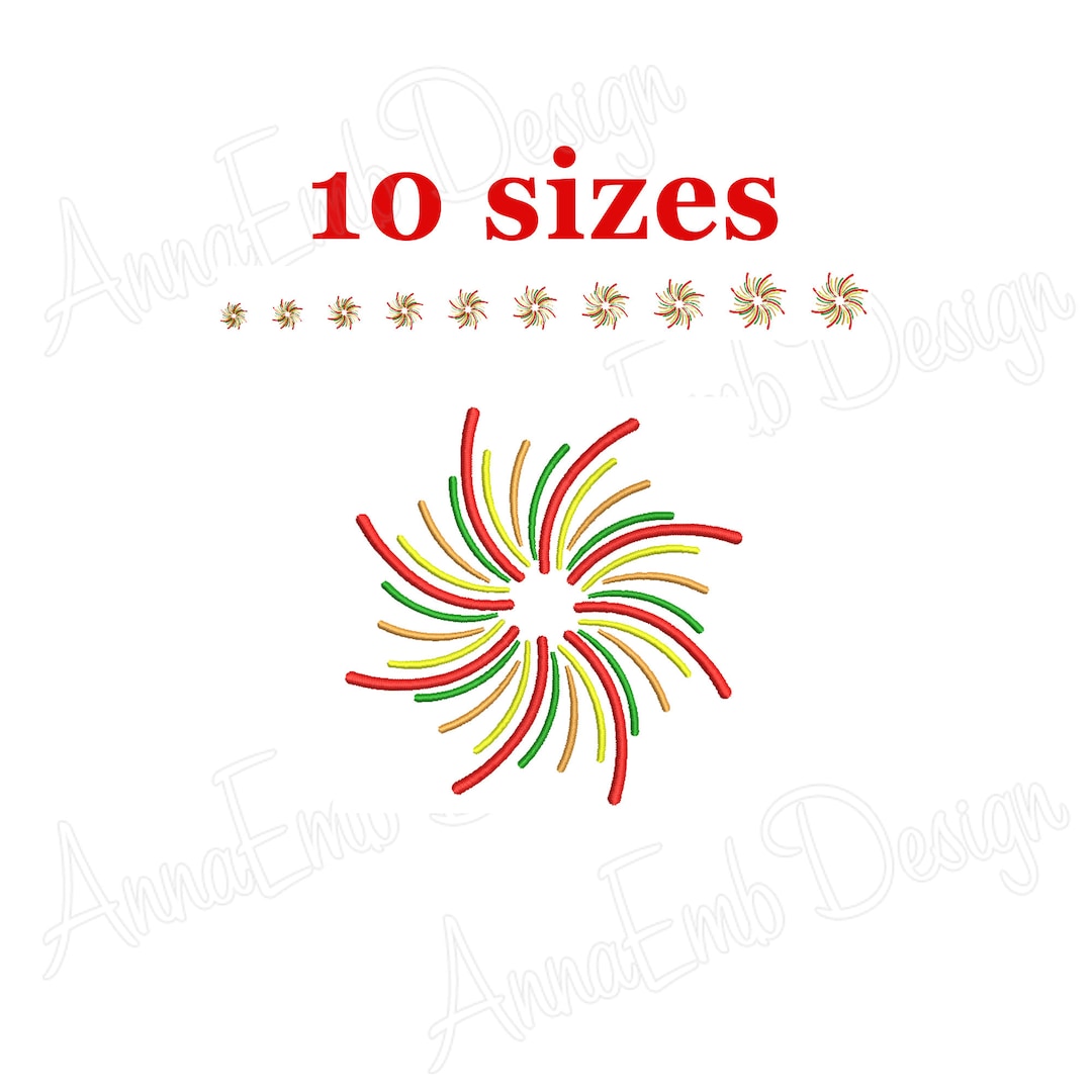 Fireworks Embroidery Design. 4th of July Embroidery Designs. Fill ...