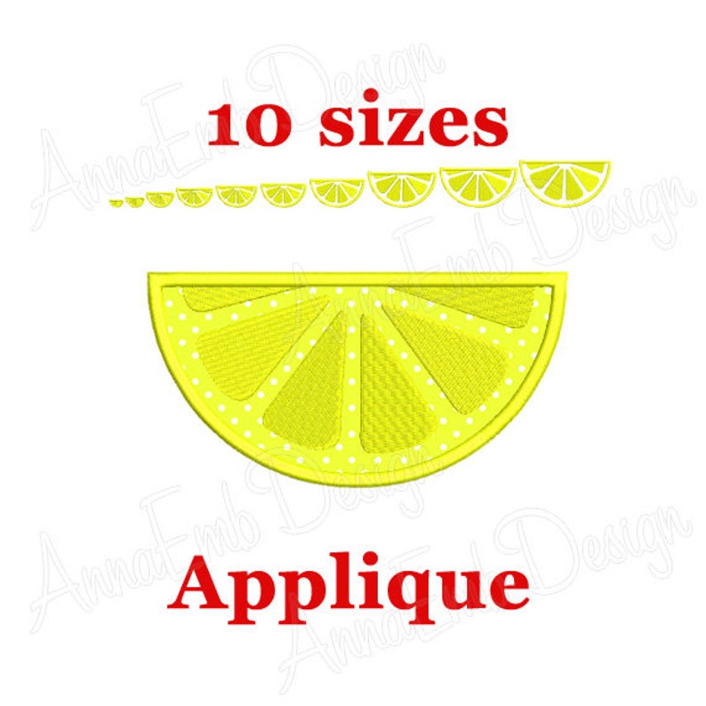 Lemon Applique Embroidery Design. Lemon Slice Applique | Etsy