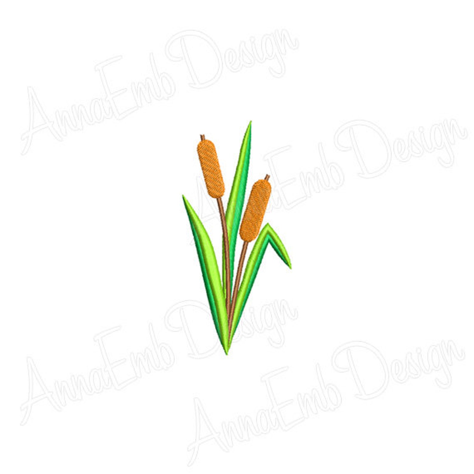 Cattails Embroidery Design. Cattails Silhouette. Cattails - Etsy