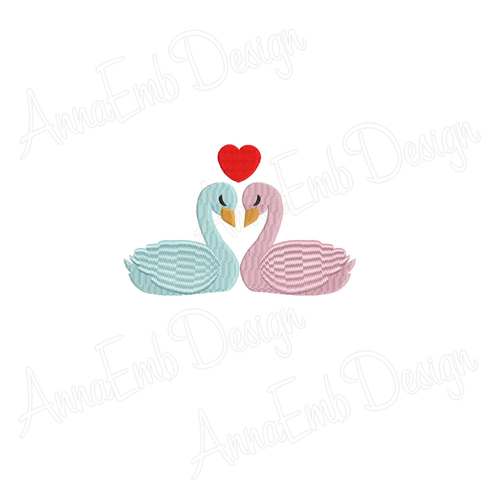 Swan Couple Embroidery Design. Love Embroidery. Valentines Day - Etsy