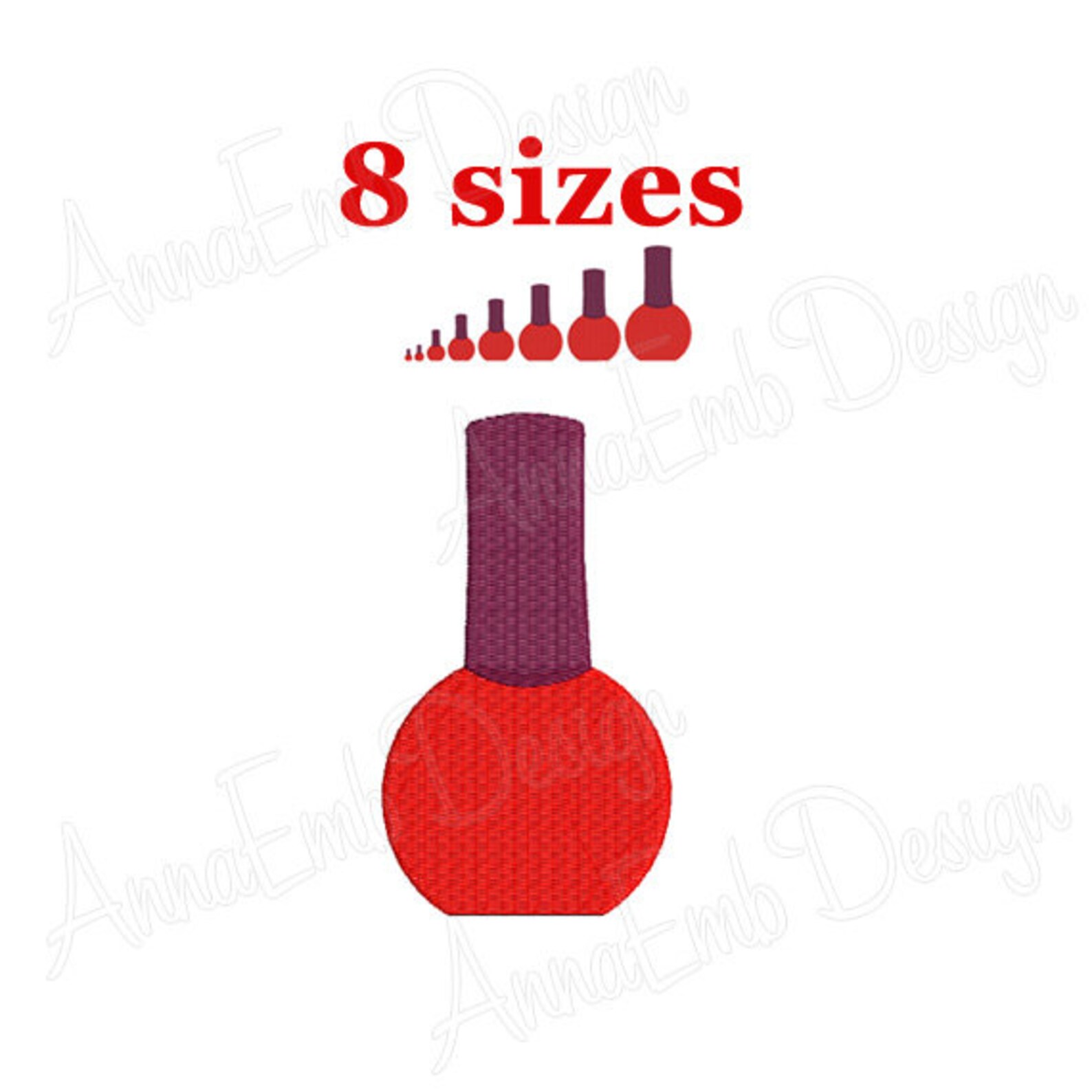 Nail Polish Embroidery Design. Machine Embroidery Design. Nail - Etsy