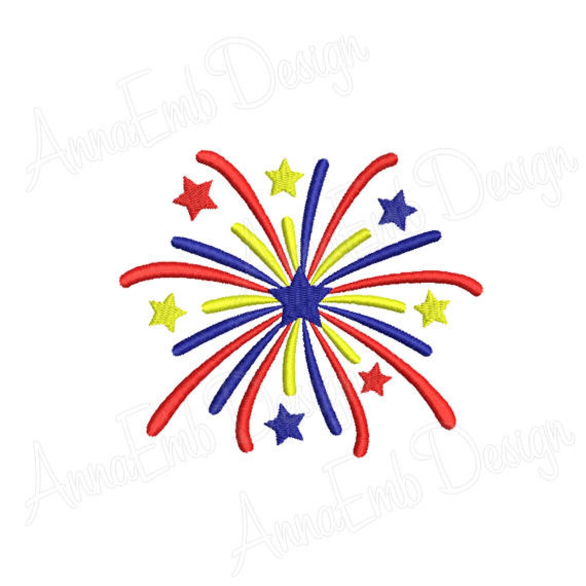 Fireworks Embroidery Design. 4th of July Embroidery Designs. - Etsy