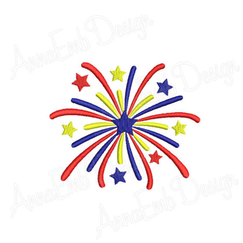 Fireworks Embroidery Design. 4th of July Embroidery Designs. - Etsy